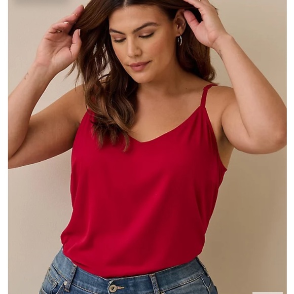 torrid | Tops | Nwt Torrid Red Ava Stretch Challis Cami Tank Size 2 ...